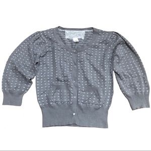 Anthropologie | Sweaters | Anthro Metallic Swiss Dot 34 Sleeve Cardigan ...